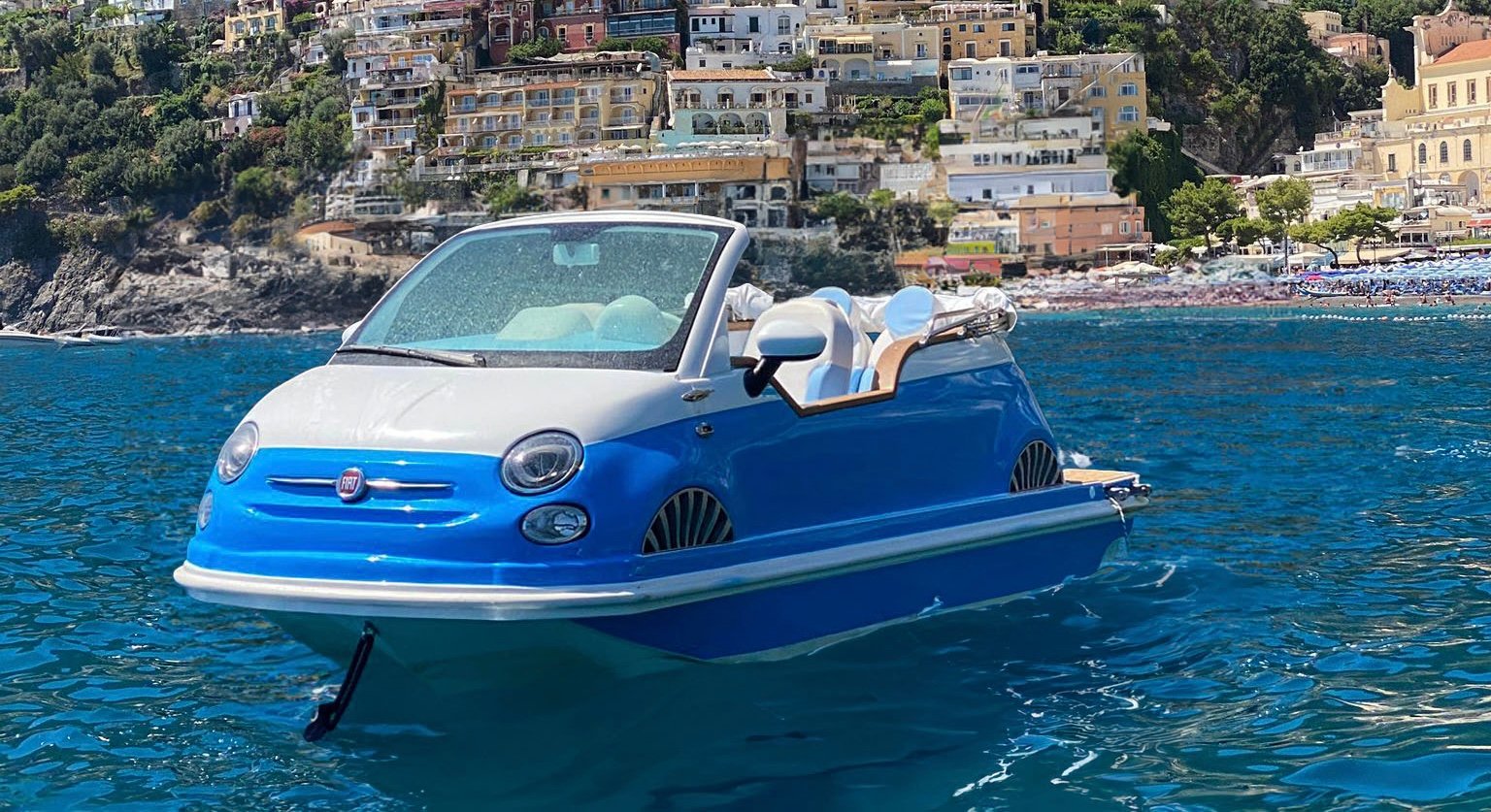 16’ 2024 Fiat 500 Water Taxi/Tubing Car Boat | Iconic Boat Experience